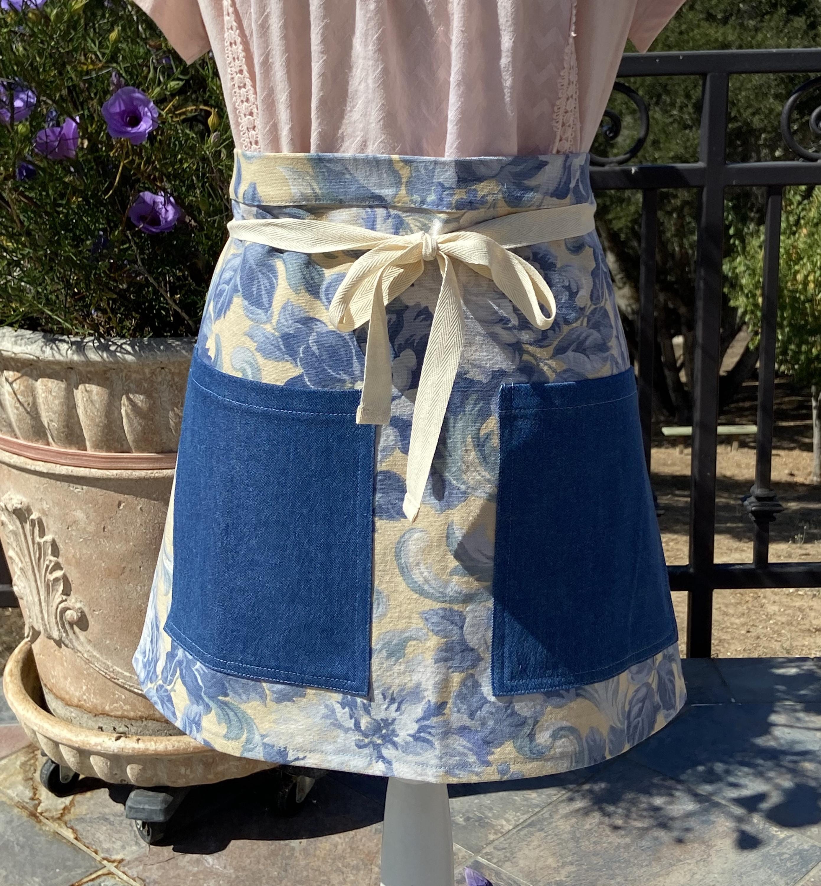 Half Apron With Pockets, Twill and Denim Apron - Etsy