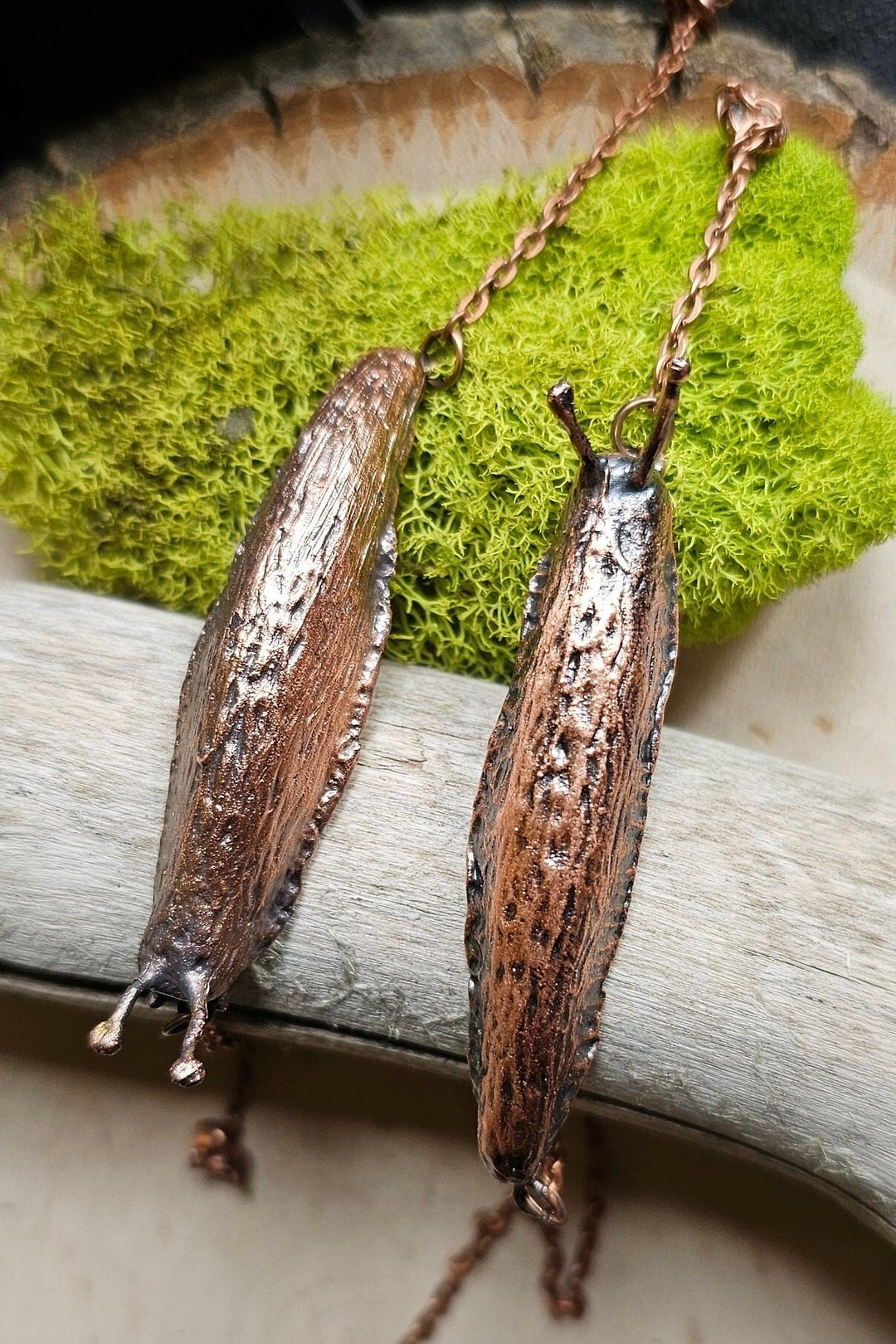 Copper Slug Bracelet Hand Sculpted Bug Jewelry Goblincore Accessories ...