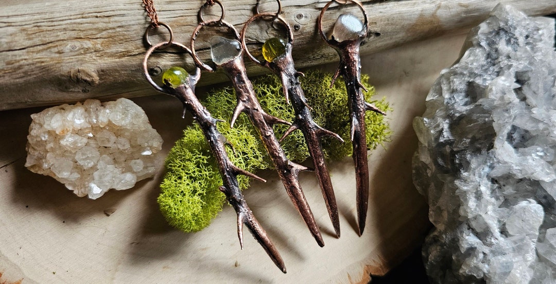 Crystal Thorn Pendant-real Rose Thorn Necklace-copper Electroformed ...