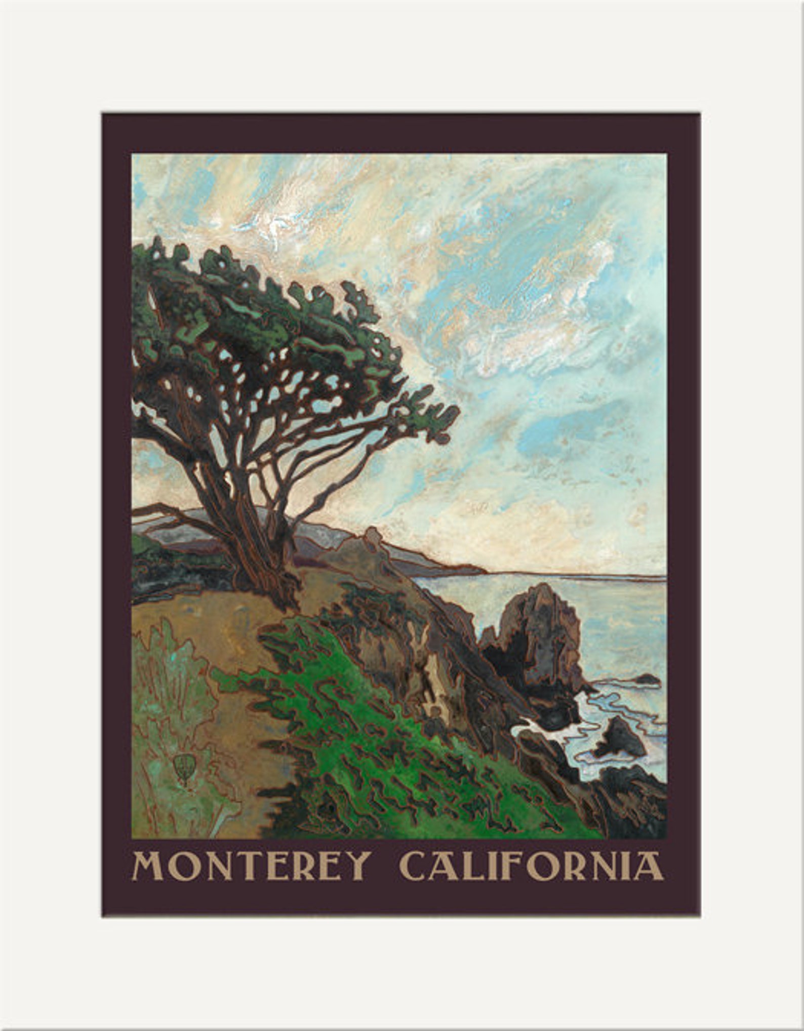 Monterey, California - Cyprus Tree: Artwork by Julie Leidel - Etsy