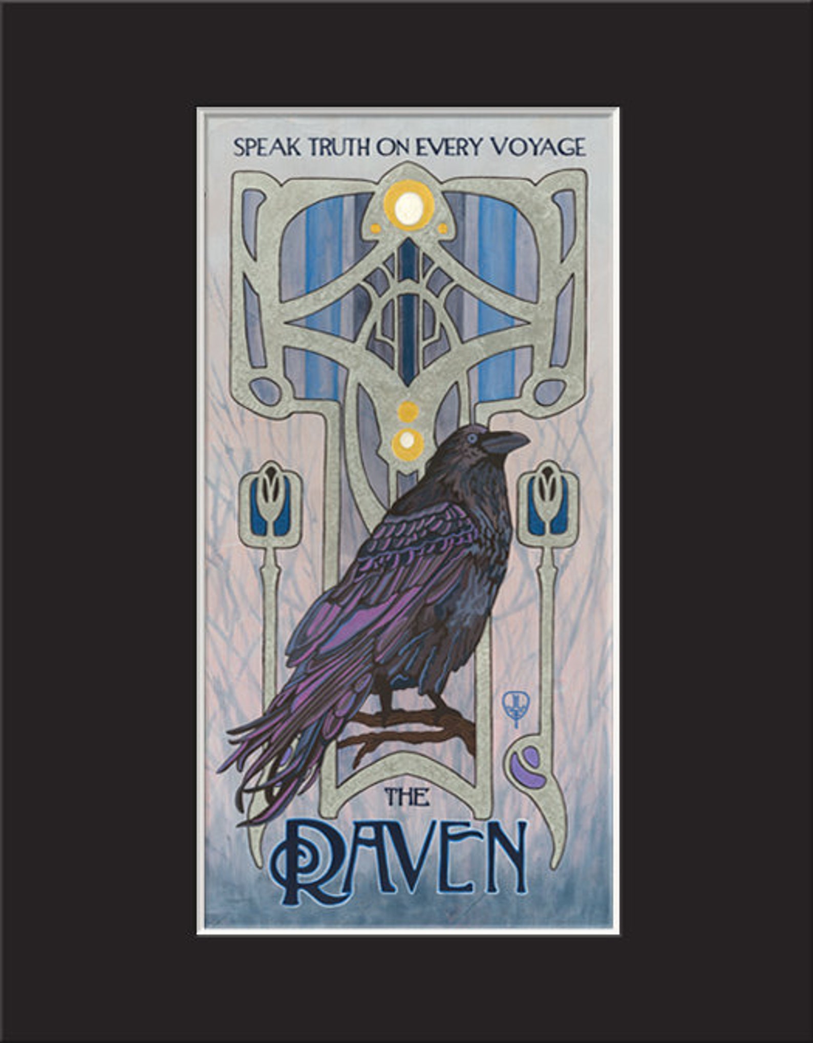 Art Nouveau Raven: Artwork by Julie Leidel - Etsy
