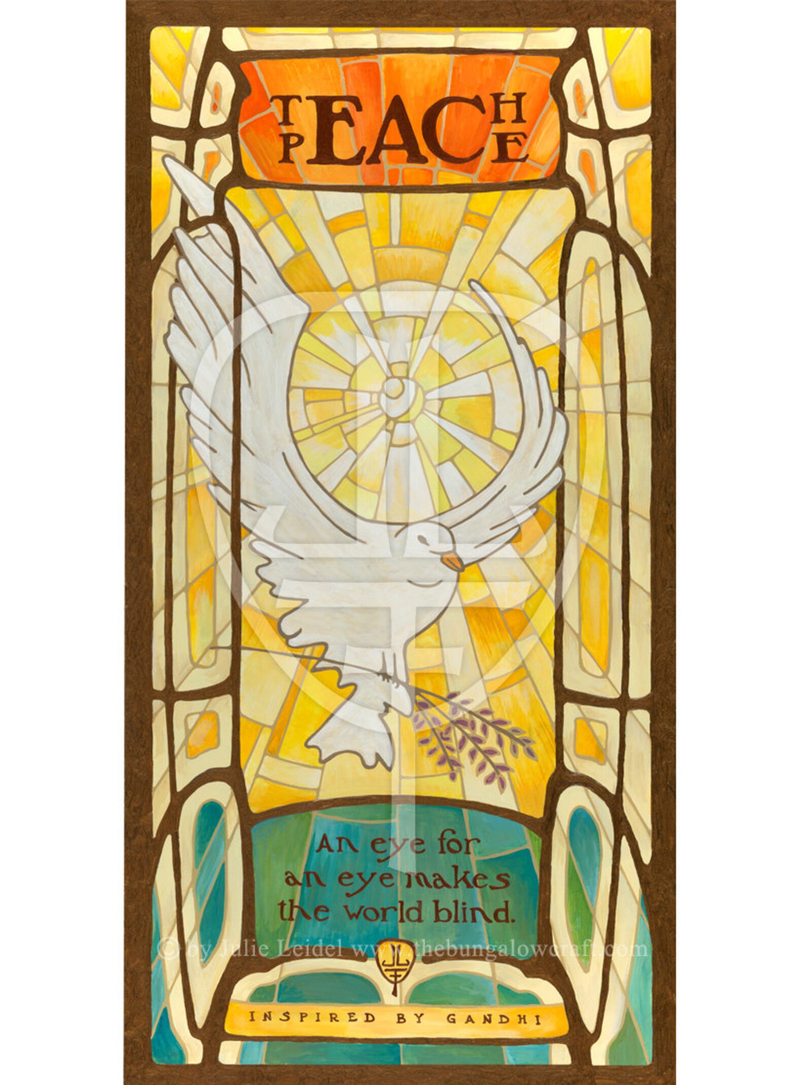 Art Nouveau Dove: Artwork by Julie Leidel - Etsy