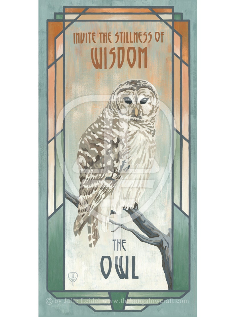 Art Deco Owl: Artwork by Julie Leidel - Etsy