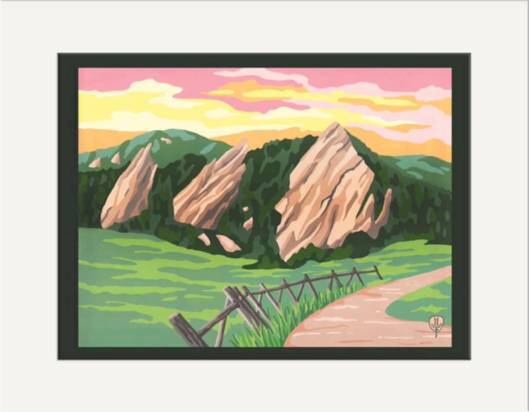 Boulder Flatirons: Artwork by Julie Leidel - Etsy