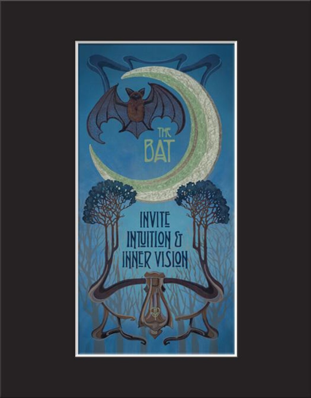 Art Nouveau Bat: Artwork by Julie Leidel - Etsy