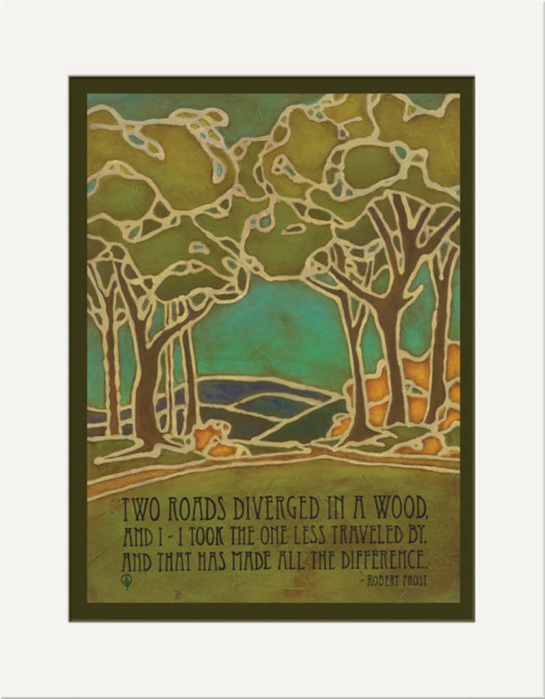 Robert Frost - Two Roads: Artwork by Julie Leidel - Etsy