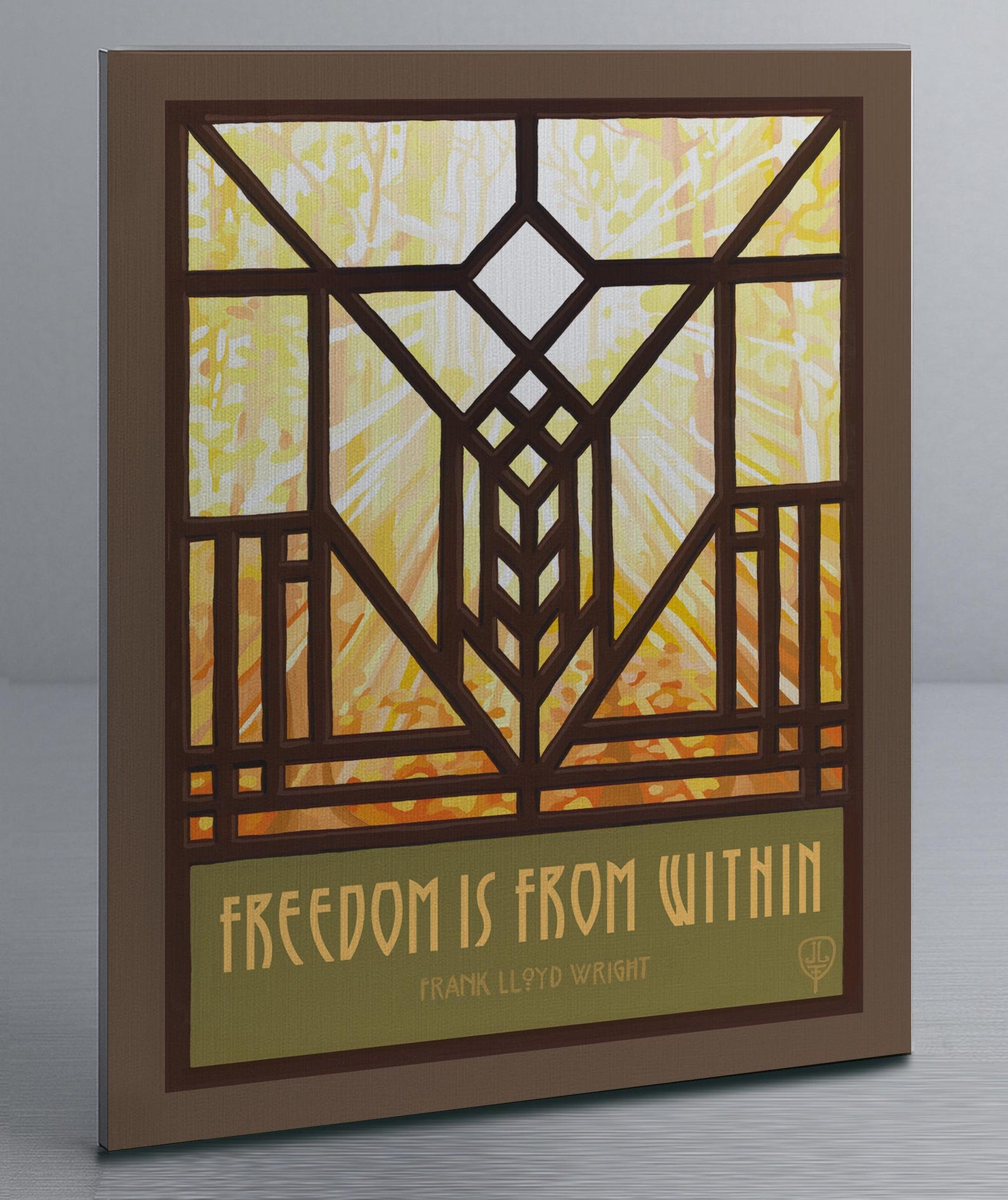 Freedom is From Within Wall Art | Frank Lloyd Wright Quote Poster ...