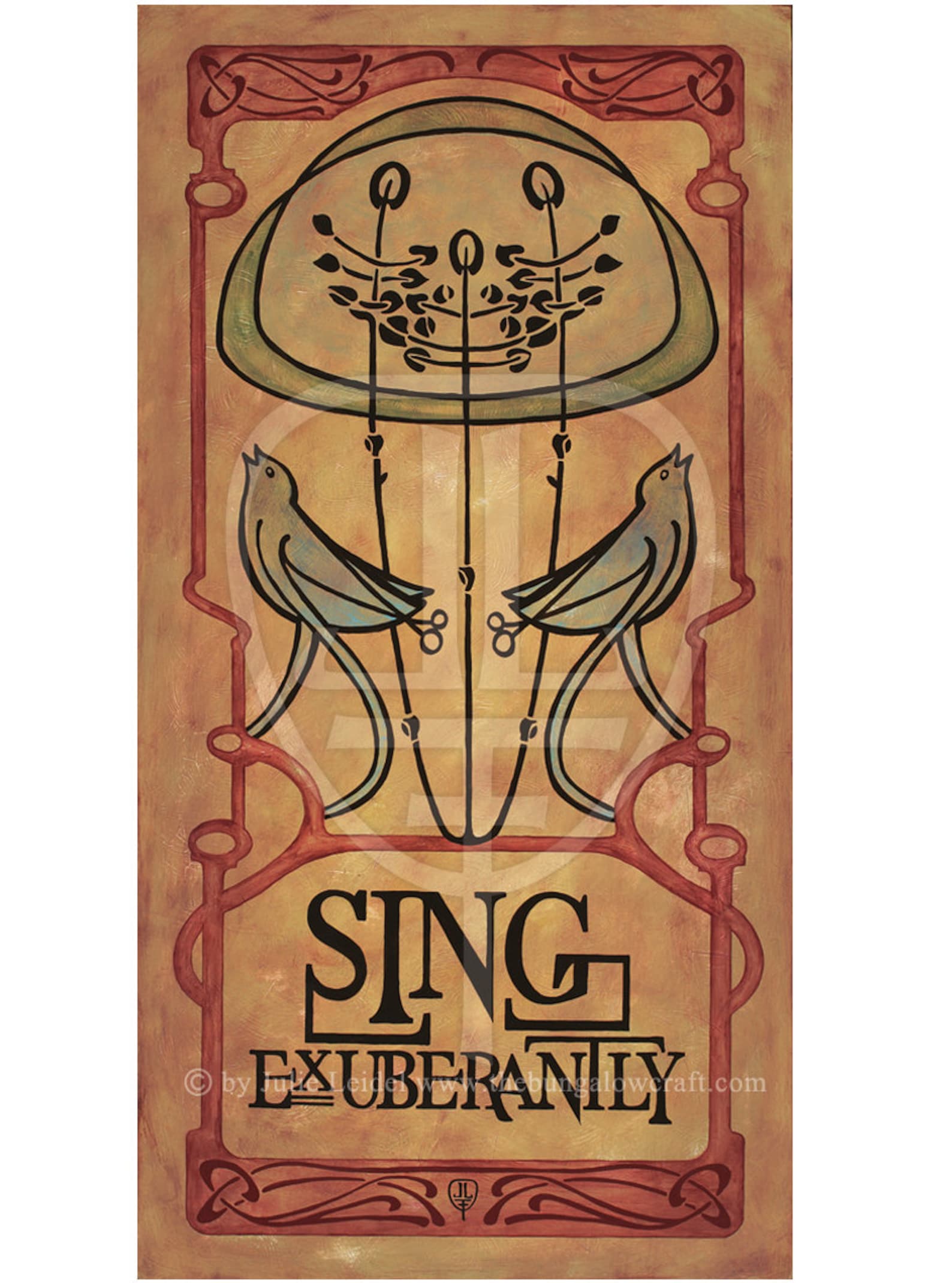 Art Nouveau Sing Exuberantly: Artwork by Julie Leidel - Etsy