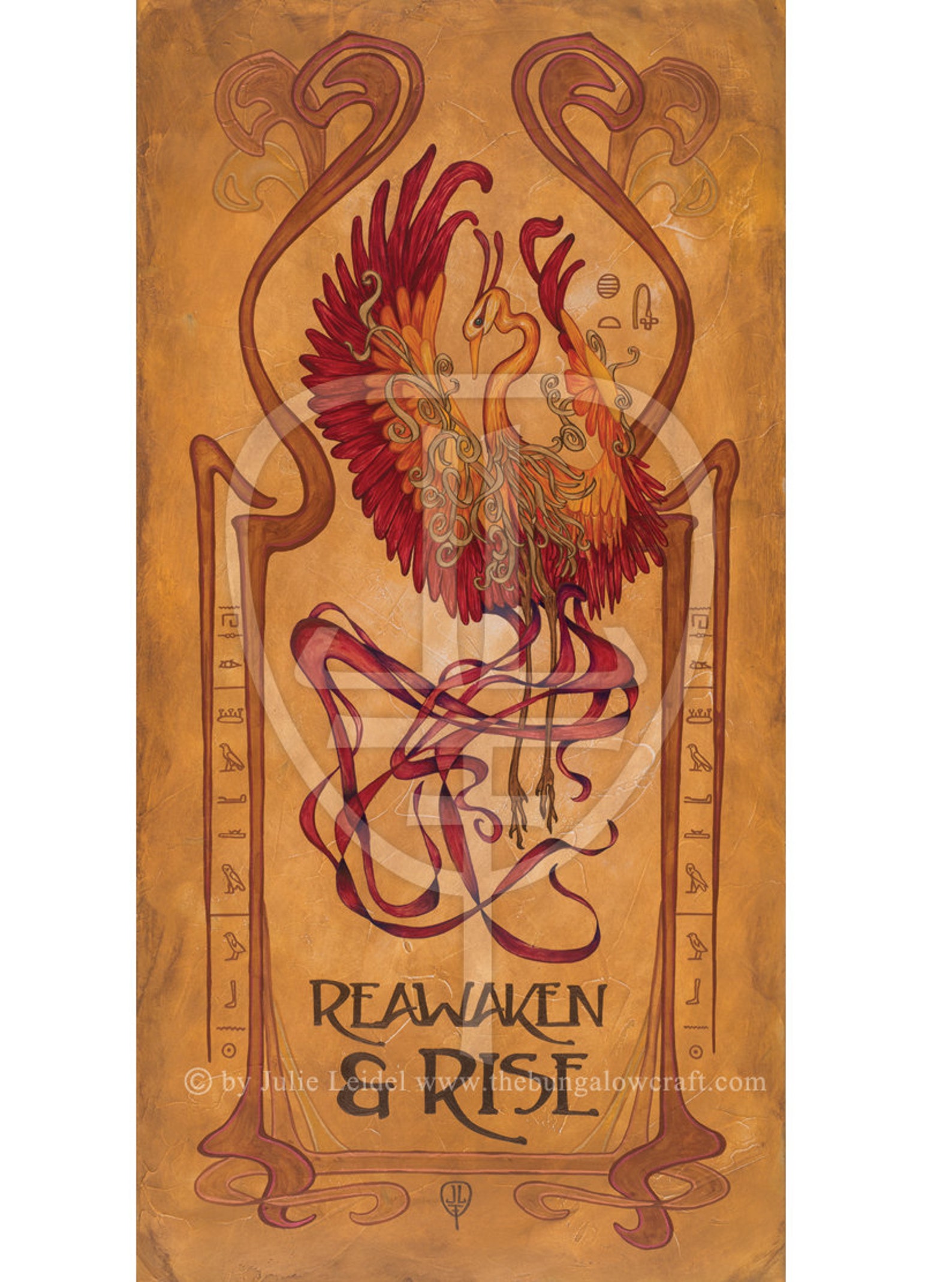 Art Nouveau Phoenix: Artwork by Julie Leidel - Etsy