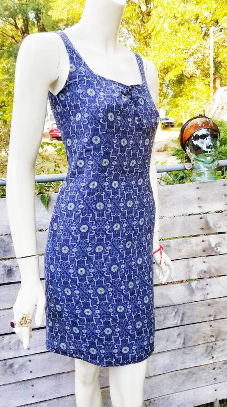 Vintage Merona Blue Silk Abstract Print Fine Straps Mini Robe - Etsy