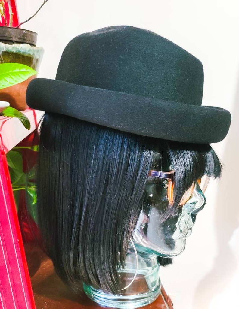 Vintage Amanda Smith Felt Wool Black Bowler Fedora Formal Hat - Etsy