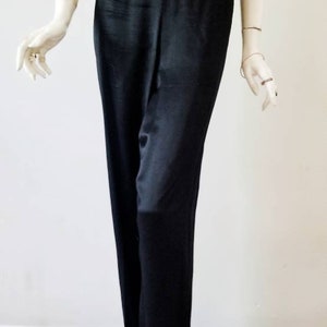 Vintage Richards Woman High Waist Black Shiny Sleek Slacks - Etsy