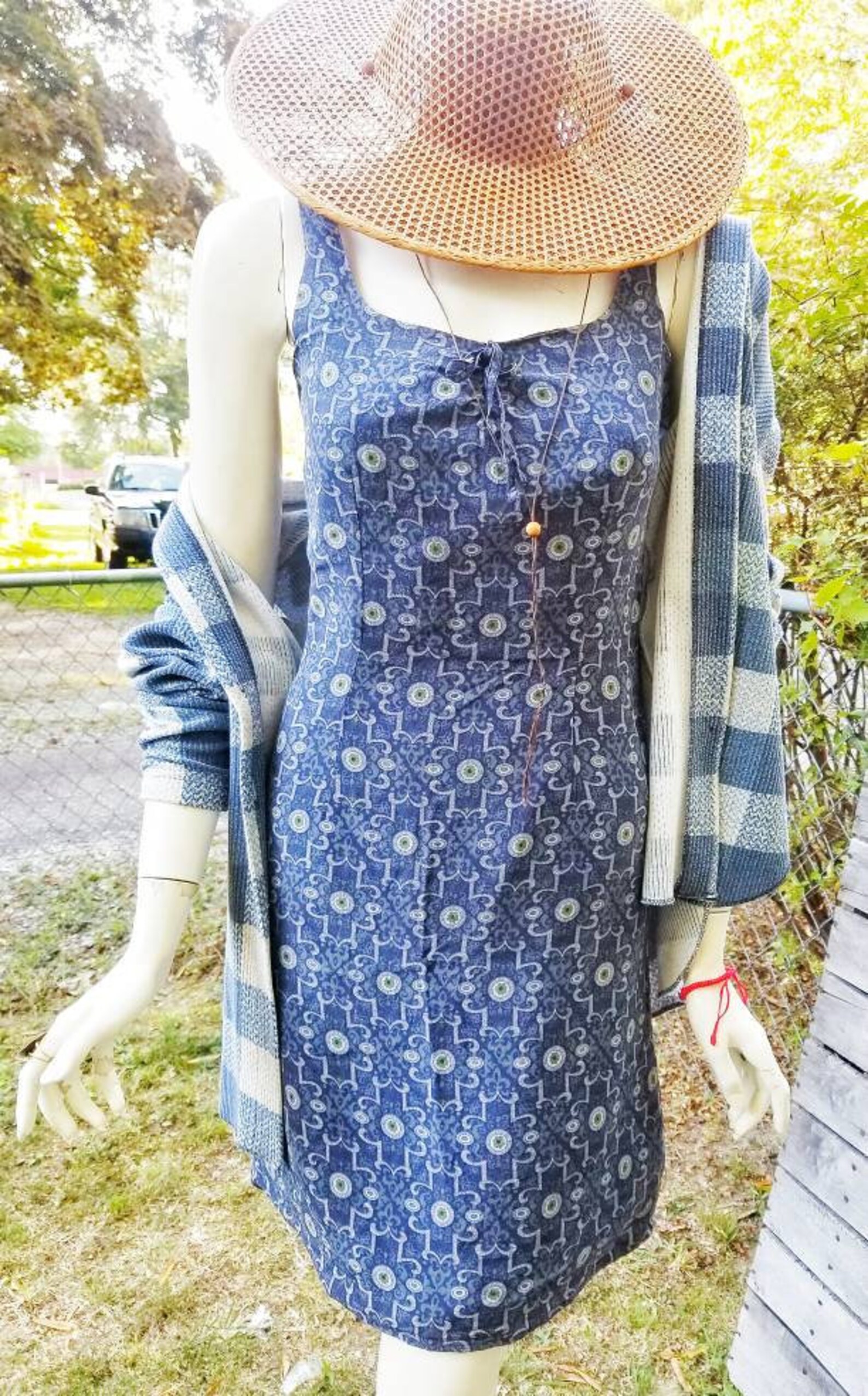 Vintage Merona Blue Silk Abstract Print Fine Straps Mini Robe - Etsy