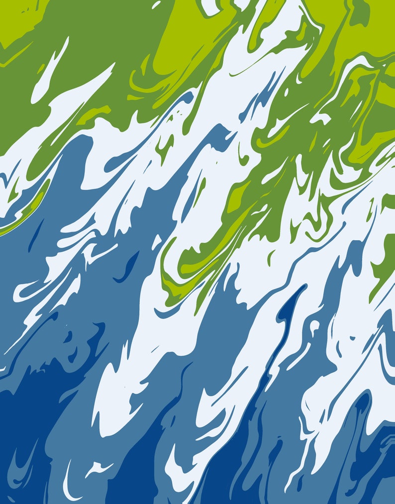 Sea Waves Abstract Art Print Download - Etsy