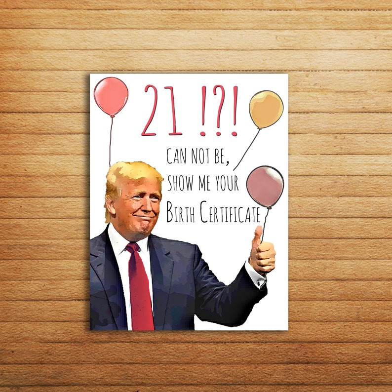 21st Birthday Card Donald Trump Card Personalised Age 21 | Etsy