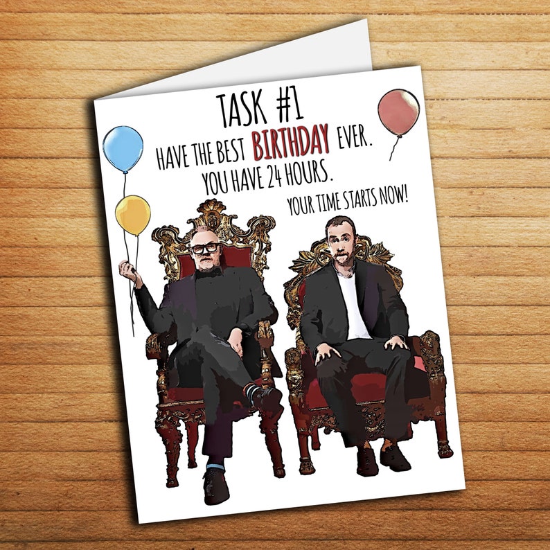 Taskmaster Birthday Card Printable Funny Greg Davies And | Etsy