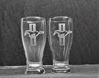 Ford Mustang Beer Glasses - Etsy