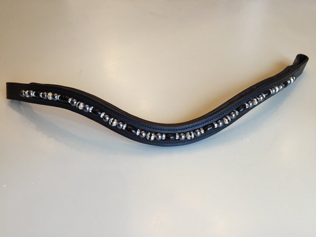 Onyx and Sterling Silver Beaded Browband - Etsy