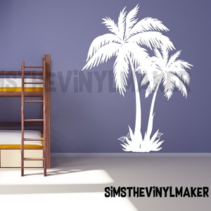 Palm Tree Wall Decal, 2 Palm Trees Vinyl Sticker, Palm Tree Décor ...