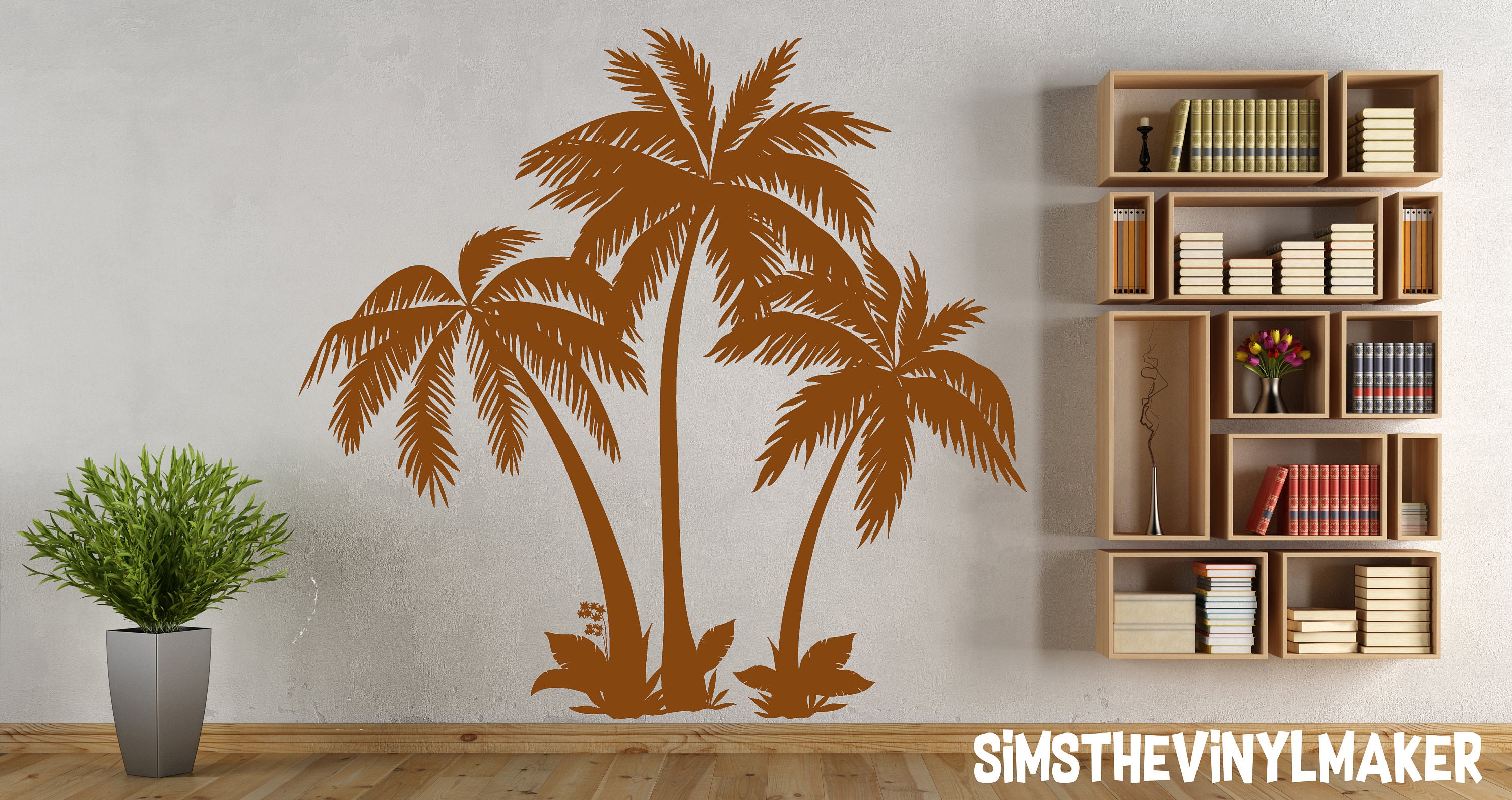 Palm Tree Wall Decal 3 Palm Trees Vinyl Sticker Palm Tree - Etsy