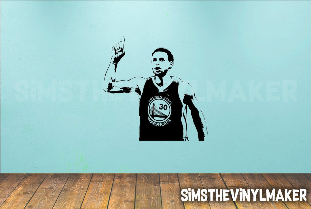 Stephen Curry Decal, Basketball Decal, Mancave Basketball Decor ...
