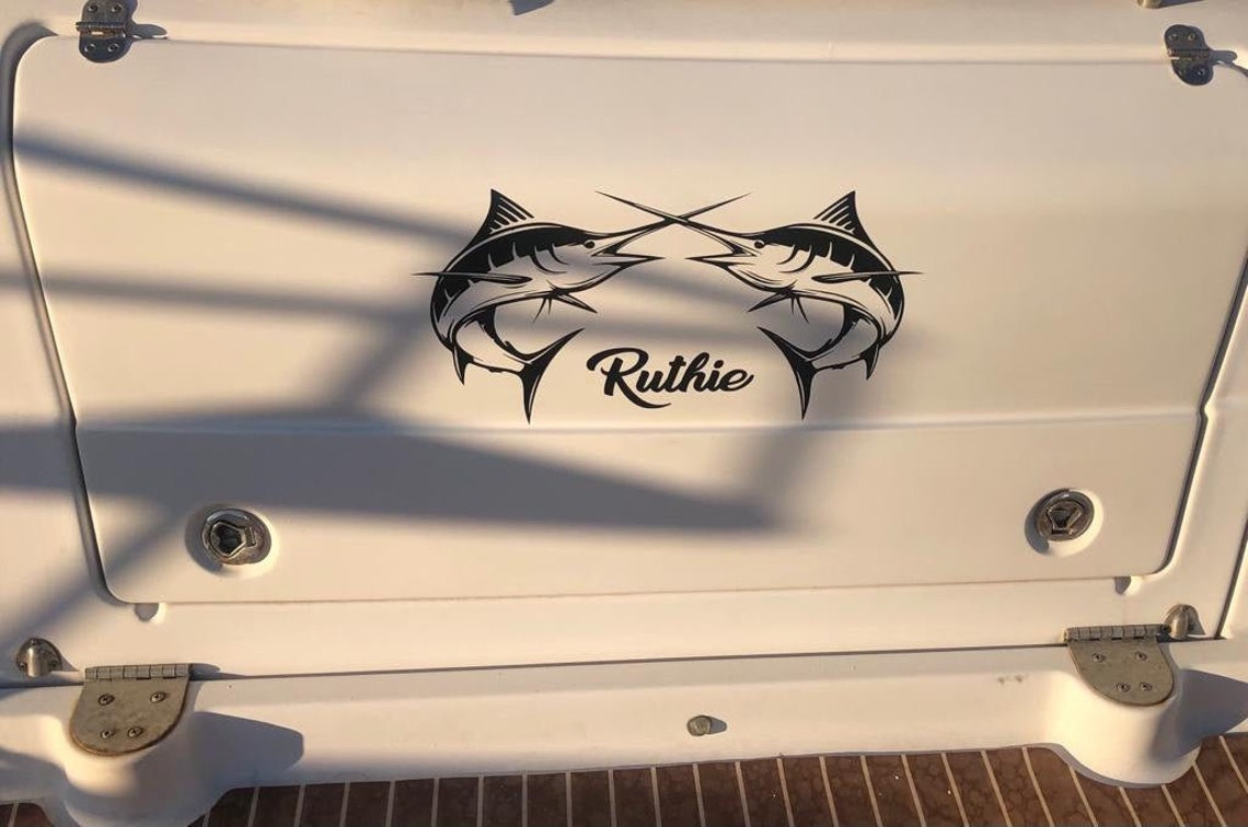 Custom Text Marlin Decal Blue Marlin Personalized Decals | Etsy
