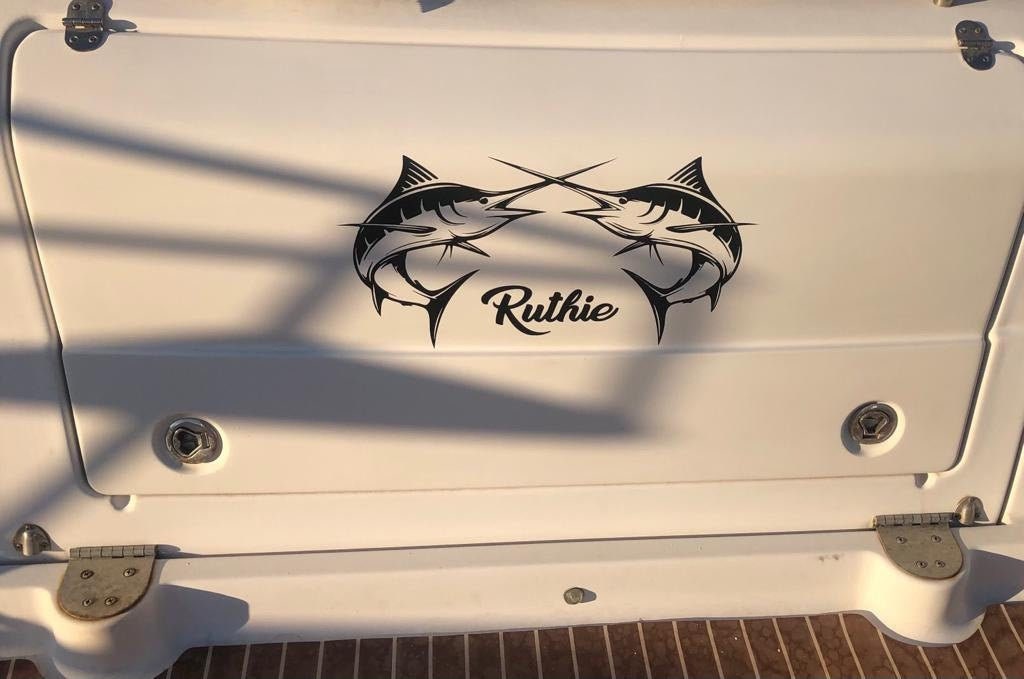 Custom Text Marlin Decal Blue Marlin Personalized Decals | Etsy