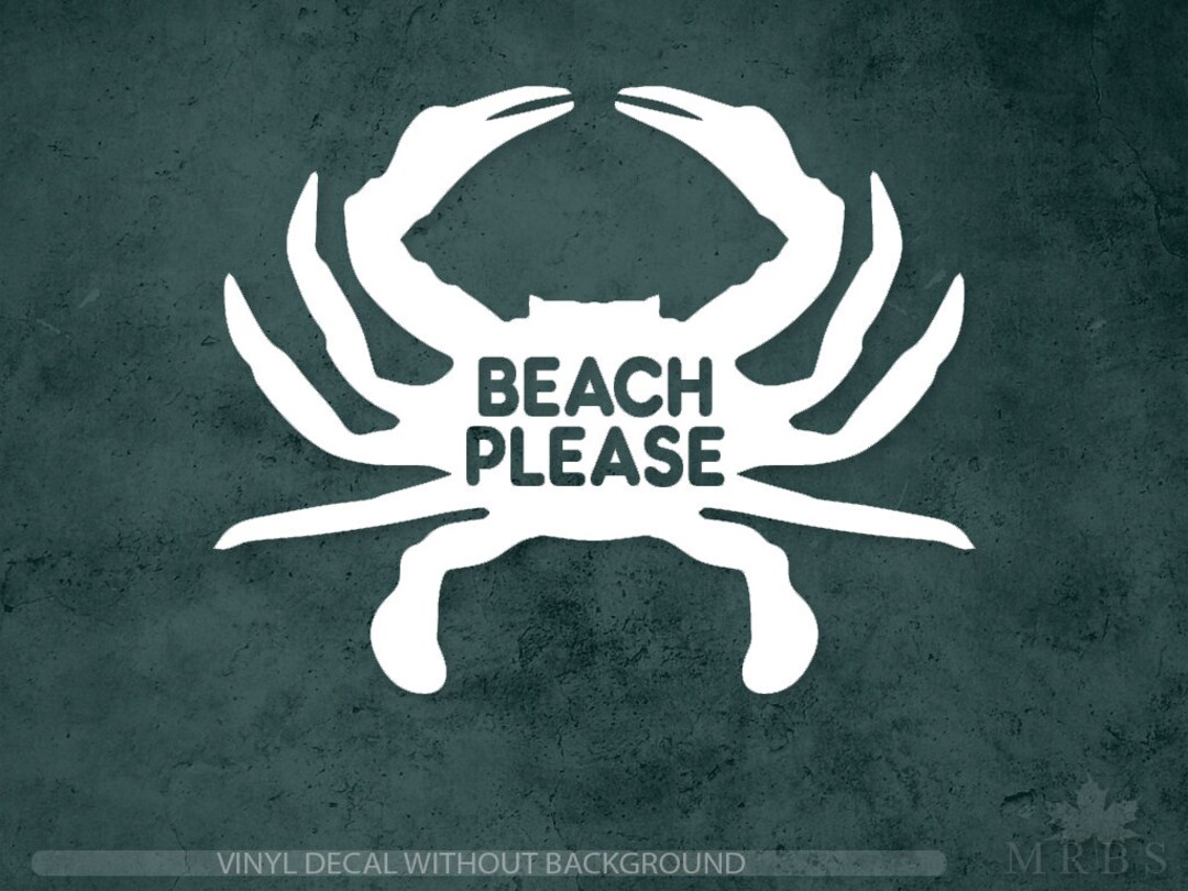 Beach Please Decal | Beach Decal | Hawaiian Decal | Beach Decor | Crab ...