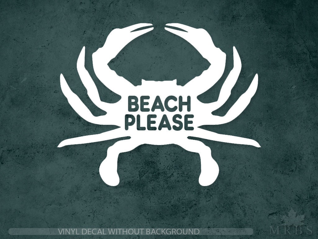 Beach Please Decal | Beach Decal | Hawaiian Decal | Beach Decor | Crab ...