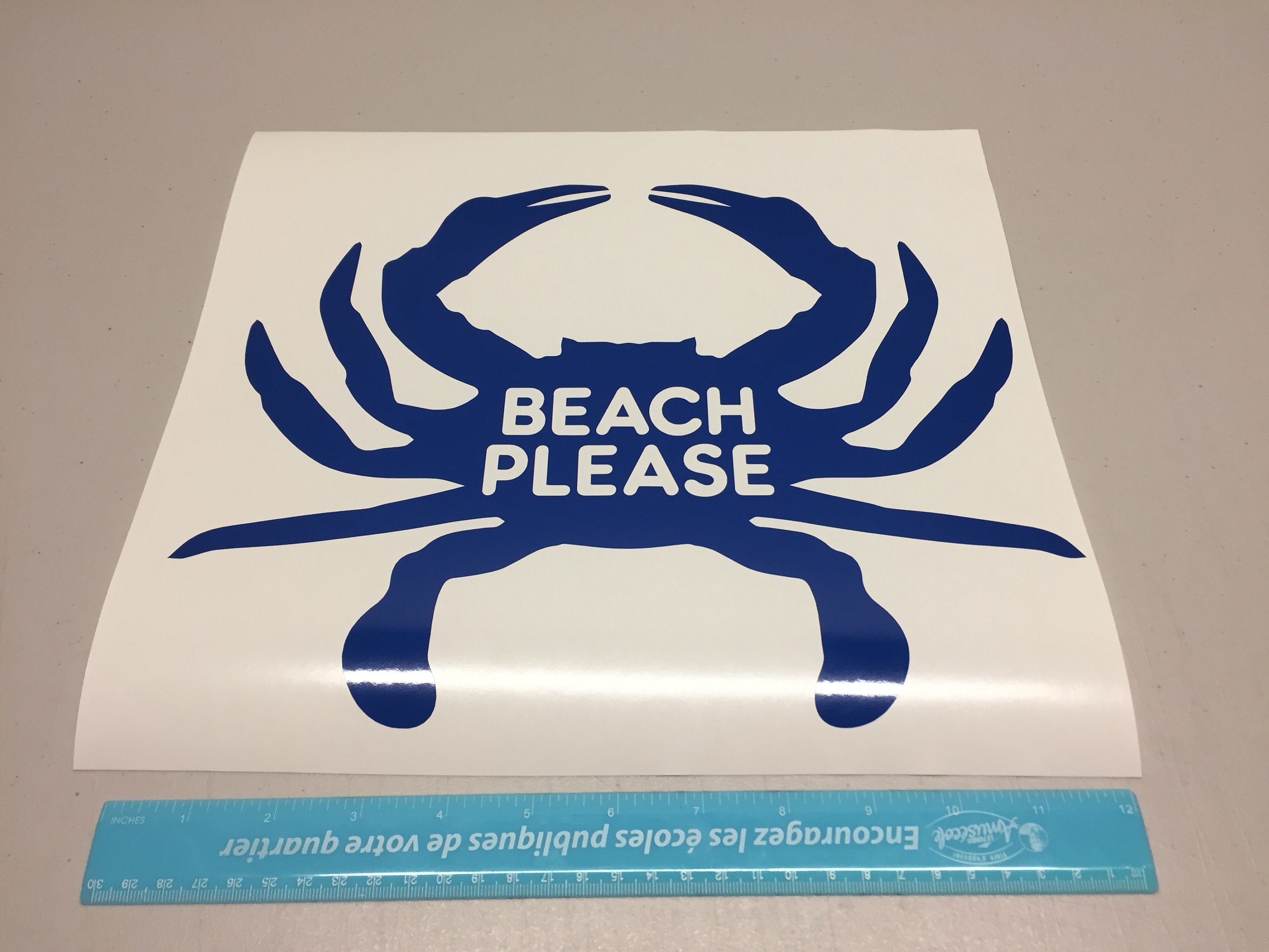 Beach Please Decal | Beach Decal | Hawaiian Decal | Beach Decor | Crab ...