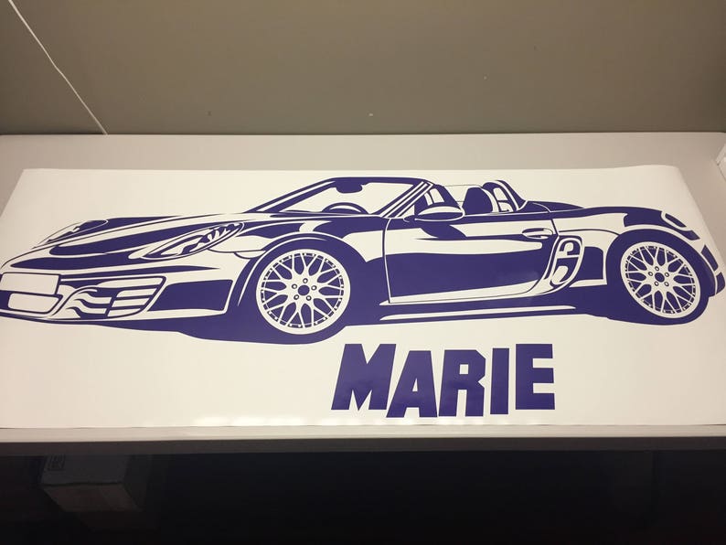 Custom Porsche Vinyl Decal Porsche Wall Sticker Customized - Etsy