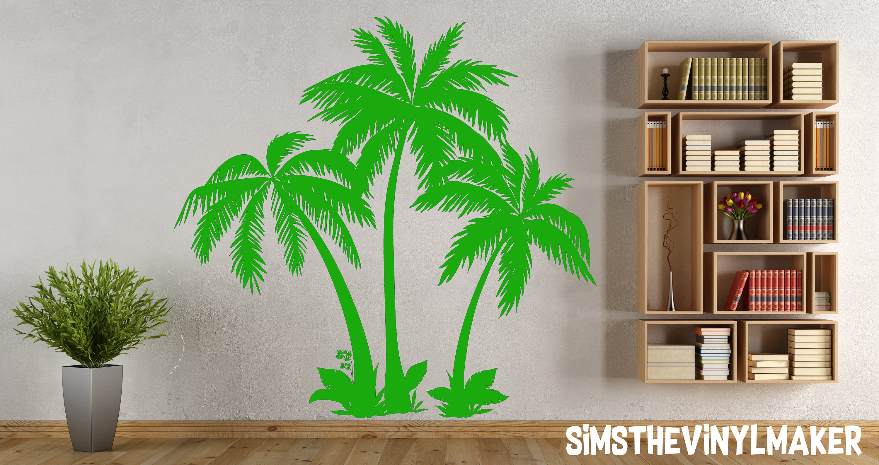 Palm Tree Wall Decal 3 Palm Trees Vinyl Sticker Palm Tree - Etsy