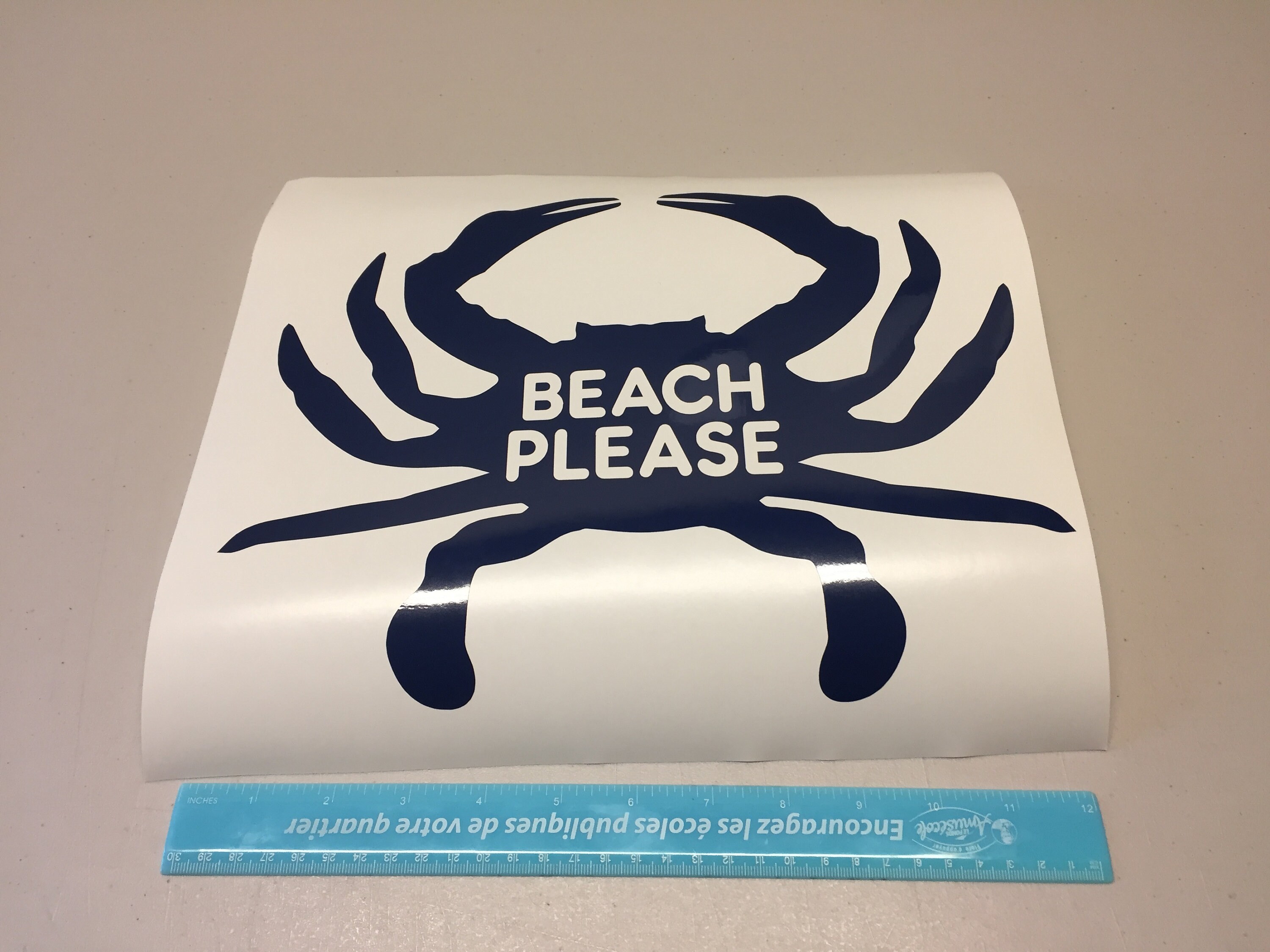 Glitter Crab Beach Please Large Car Decal Stickers, Labels & Tags Paper ...
