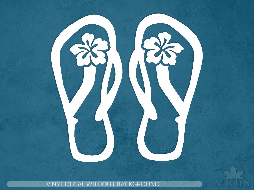 Flip Flops Decals, Beach Decal, Sandals Decal, Beach Decor, Tropical ...