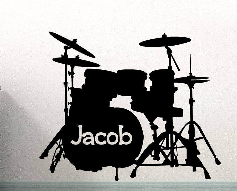 Drum Set Wall Decal Music Instrument Decal Custom Drum Set | Etsy