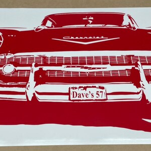 Large Hot Rod Decal, Hot Rod Vinyl Sticker, 1957 Bel Air Decal, Belair ...