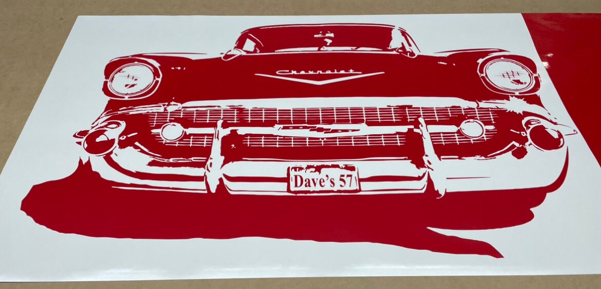 1957 Bel Air Hot Rod Vinyl Decal, Custom License Plate - Etsy