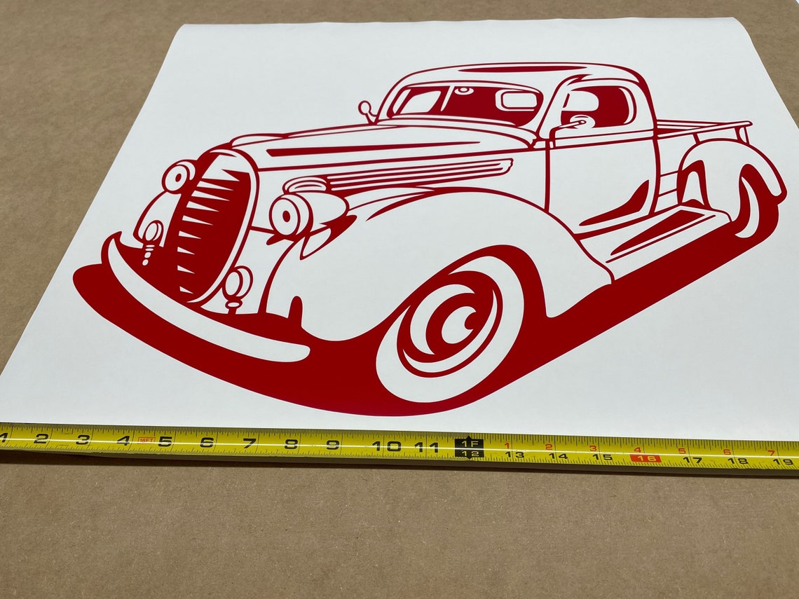 Large Hot Rod Decal, Hot Rod Vinyl Sticker, 1938 Pick up Decal, Hot Rod ...