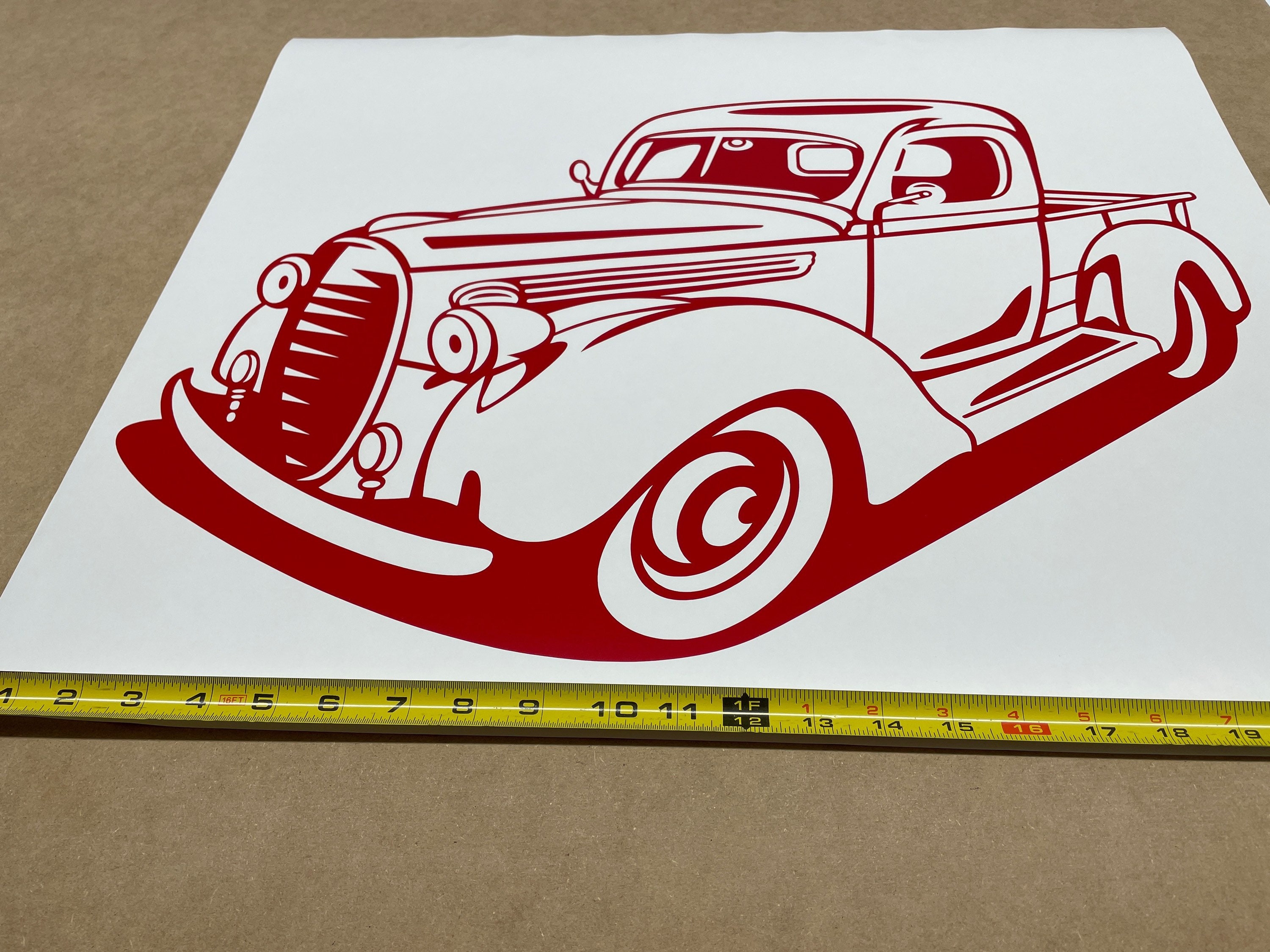 Large Hot Rod Decal, Hot Rod Vinyl Sticker, 1938 Pick up Decal, Hot Rod ...
