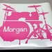 Drum Set Wall Decal, Music Instrument Decal, Custom Drum Set Vinyl ...