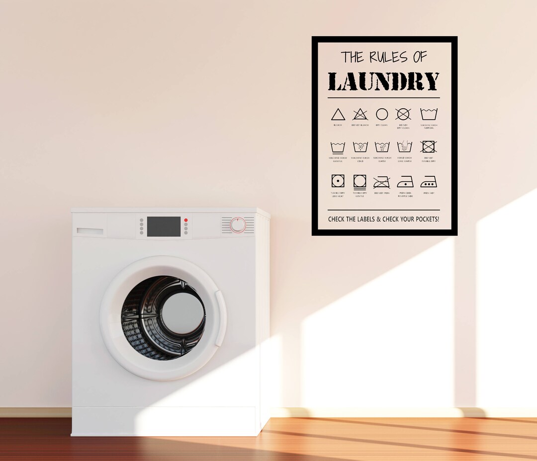 The Rules of Laundry Decals, Laundry Tag Stickers Pattern, Laundry Tags ...