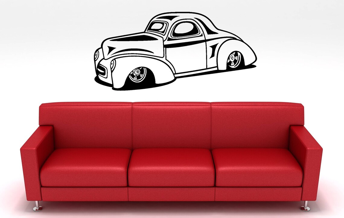 Large Hot Rod Decal, Hot Rod Vinyl Sticker, 40's Willys Decal, Hot Rod ...