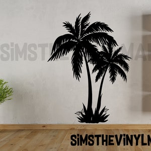 Palm Tree Wall Decal, 2 Palm Trees Vinyl Sticker, Palm Tree Décor ...
