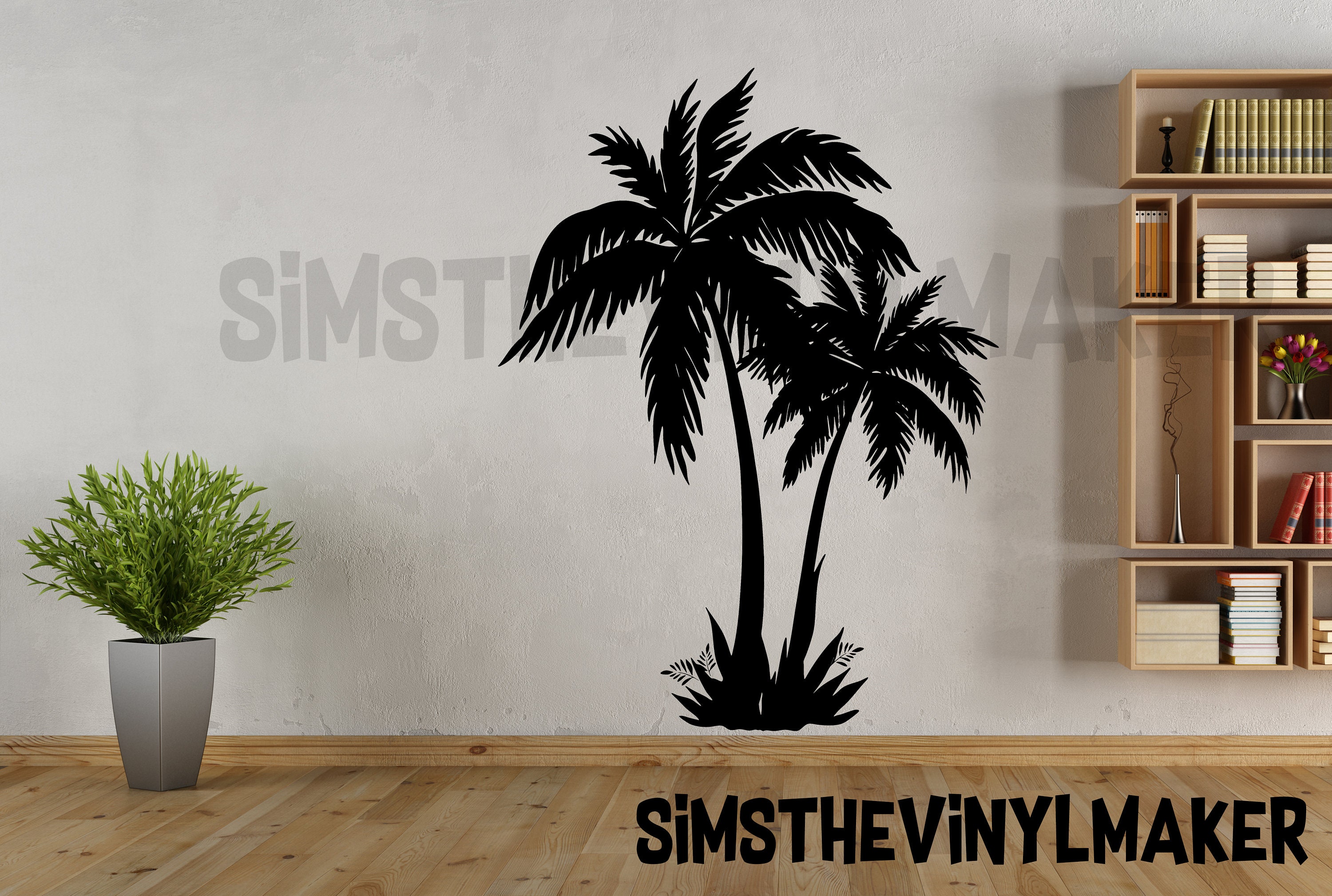 Palm Tree Wall Decal, 2 Palm Trees Vinyl Sticker, Palm Tree Décor ...