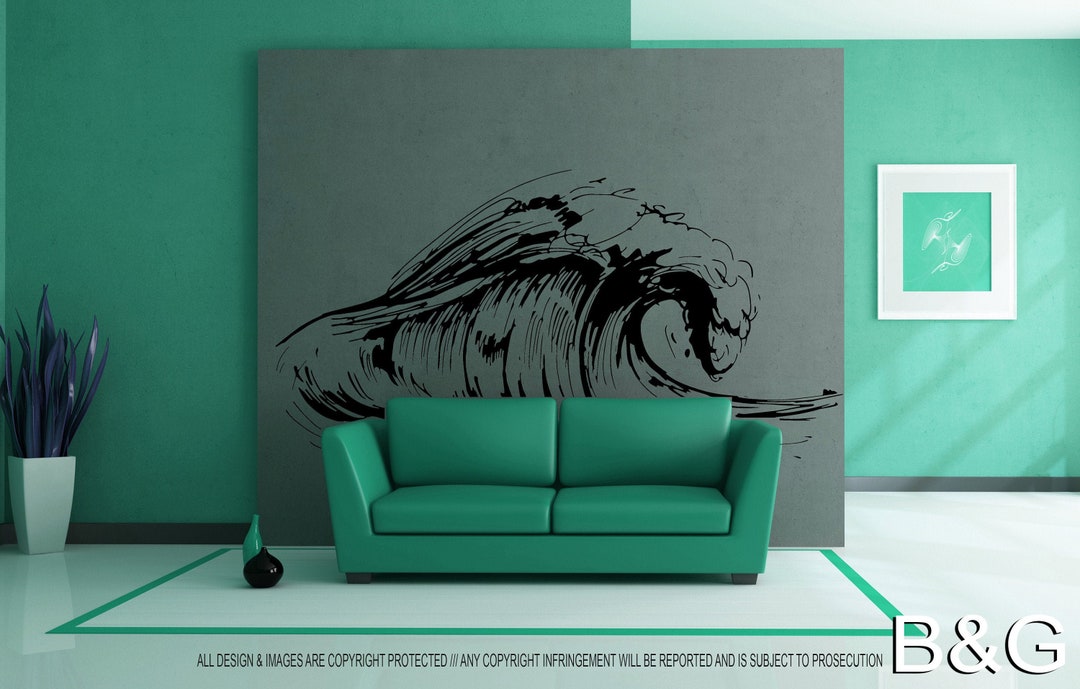 Ocean Big Wave Decal, Beach Decal, Hawaiian Decal, Surf Decal, Beach ...