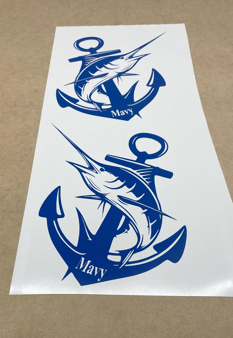 Marlin Decal | Blue Marlin Anchor Decals | Fishing Stickers | Marlin ...