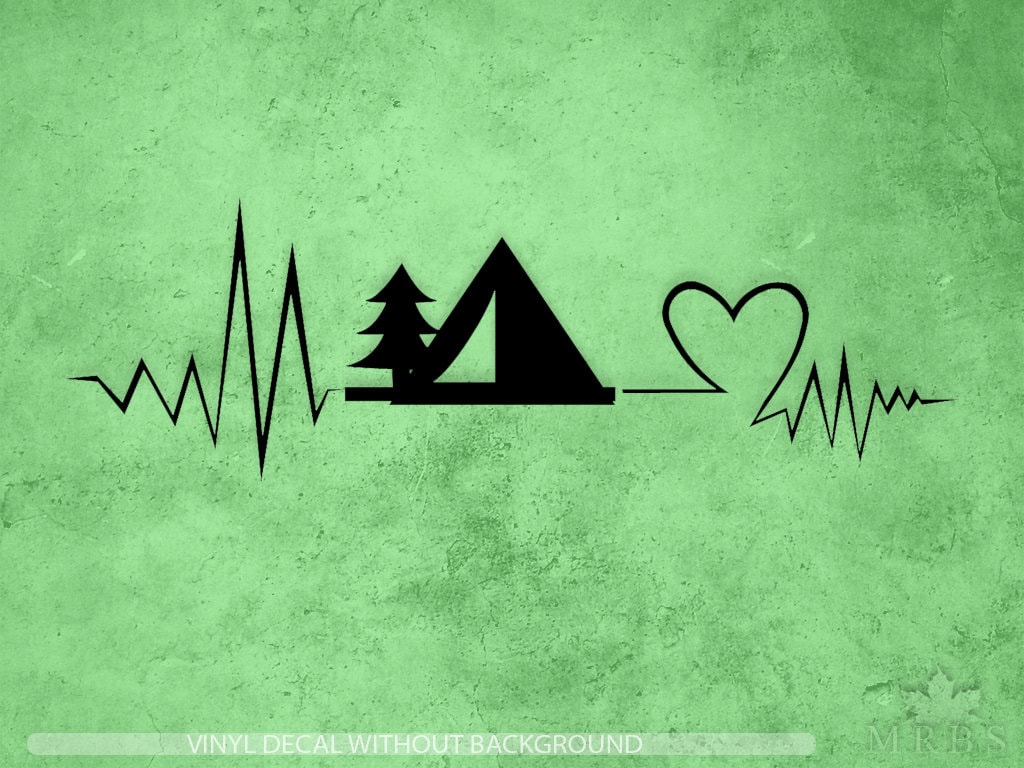 Camping Decal | Heartbeat Camping Decal | Camping Sticker | Tent Vinyl ...