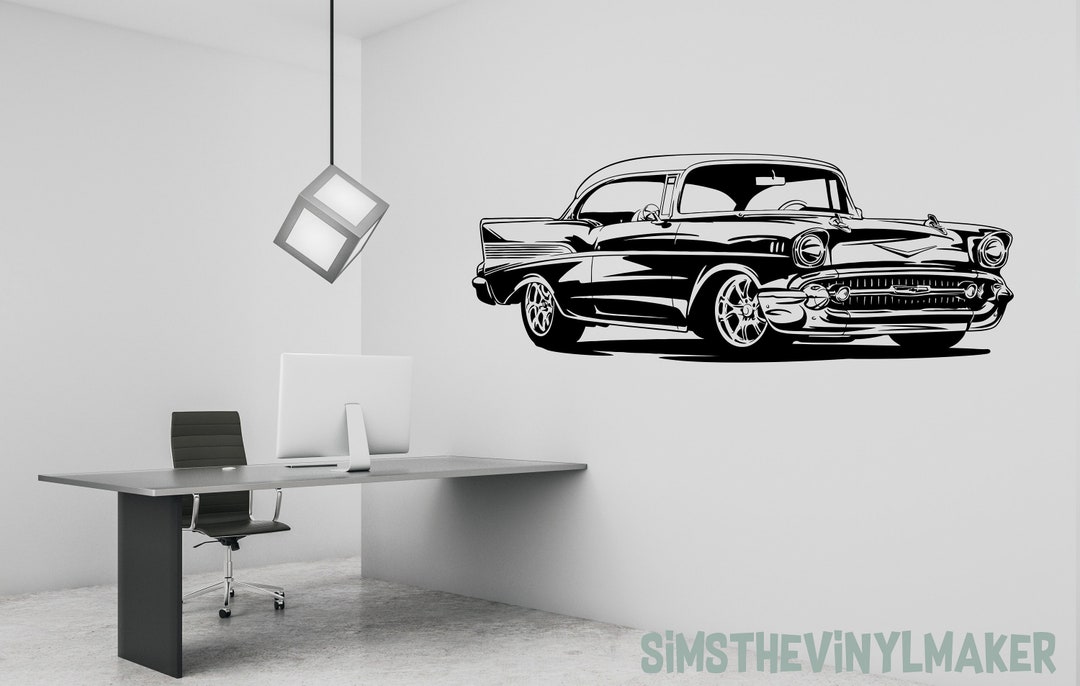 Large Hot Rod Decal, Hot Rod Vinyl Sticker, 1957 Chevy Decal, Classic ...
