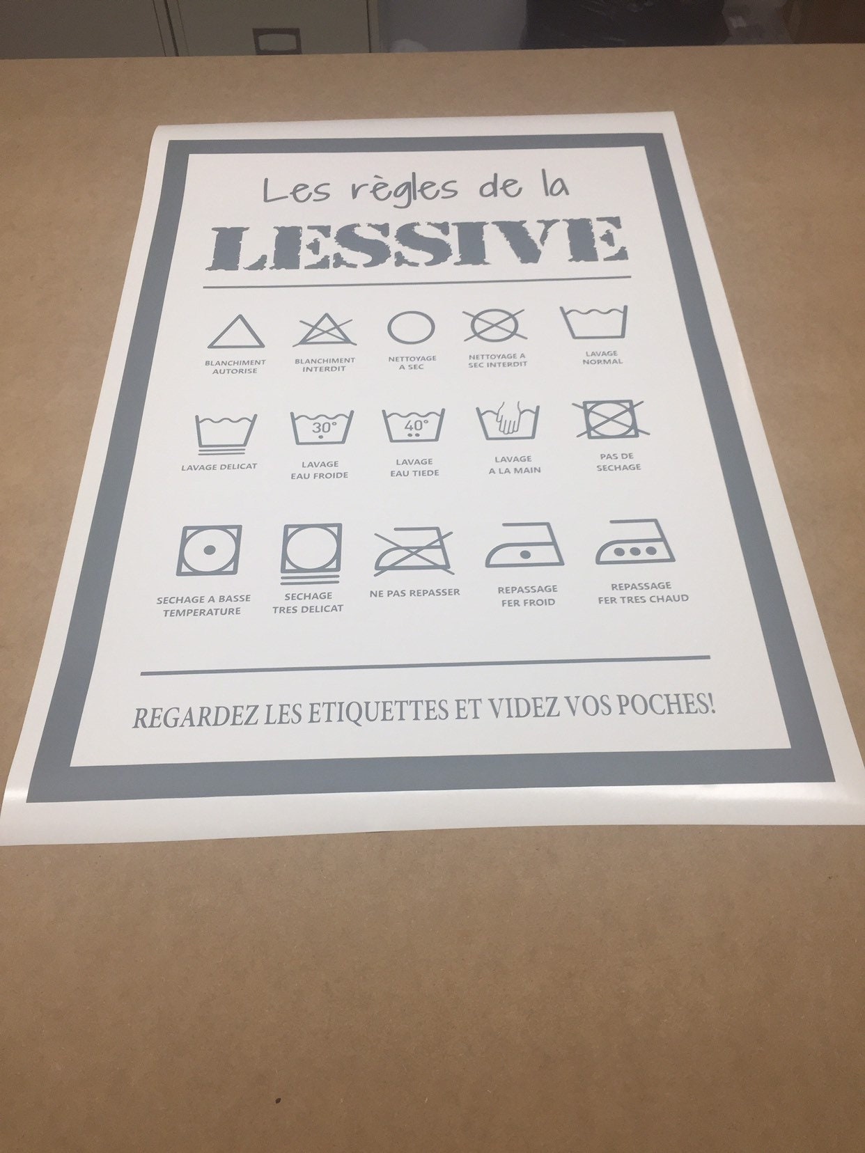 Les Regles De La Lessive Decal, Auto-collant Etiquettes De Lavage ...