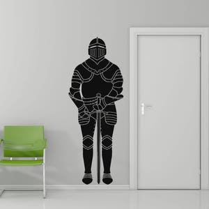 Giant Knight in Armor Decal, Fantasy Knight Wall Art Sticker, Suit of ...